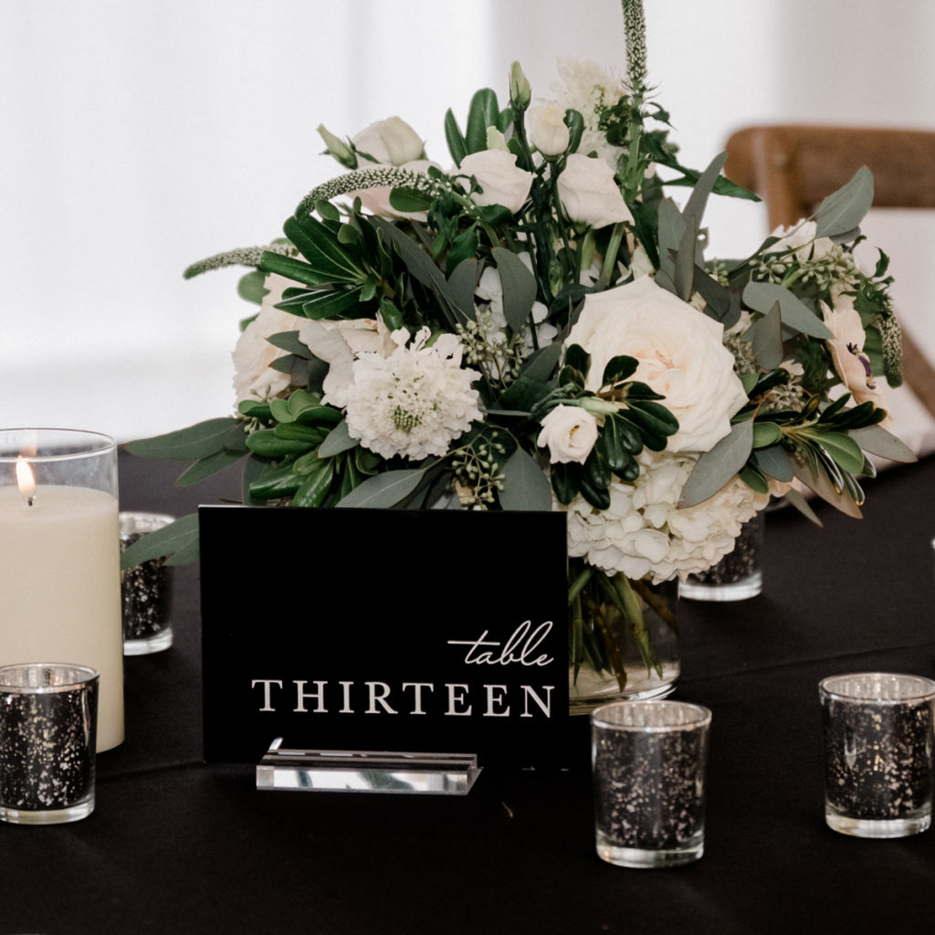 Table Numbers - Black Acrylic Rectangle - Venue 5126
