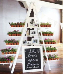 White Wooden A-Frame Ladder - Venue 5126