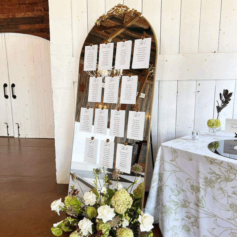 Gold Mirror Seating Chart - Venue 5126