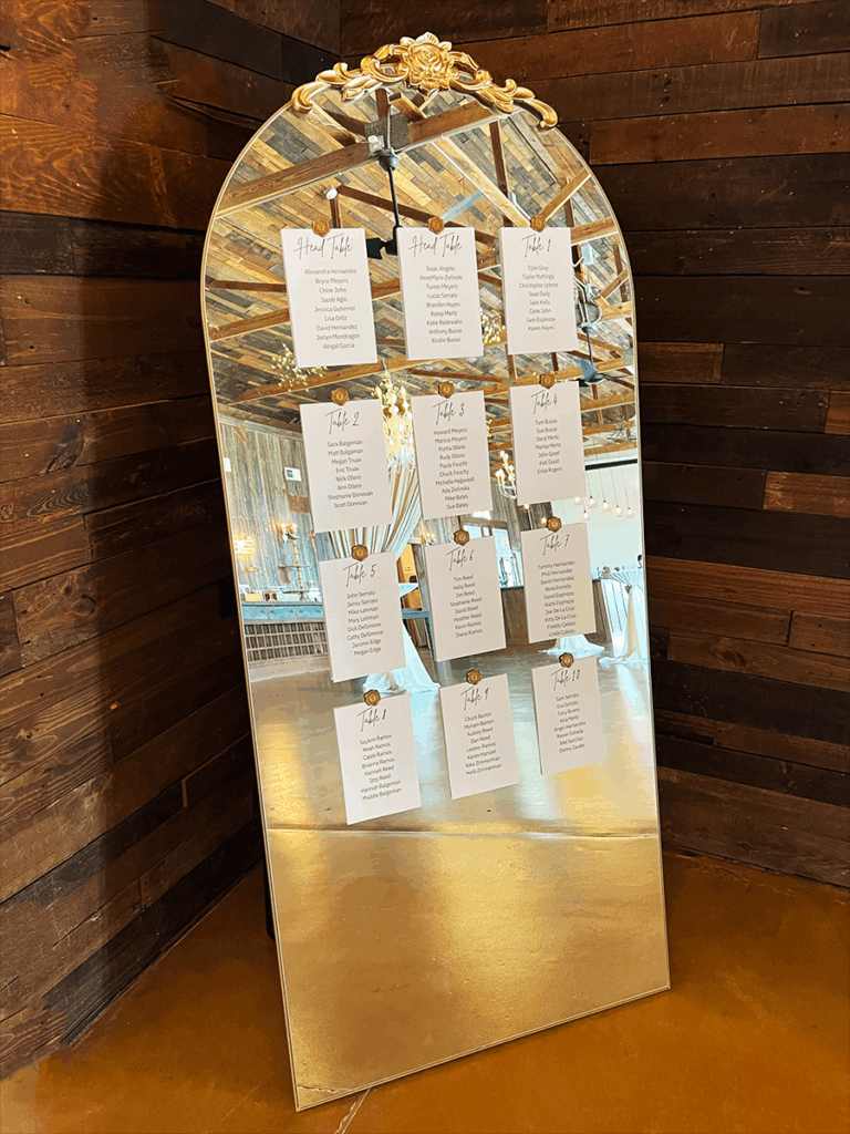 Gold Mirror Seating Chart - Venue 5126